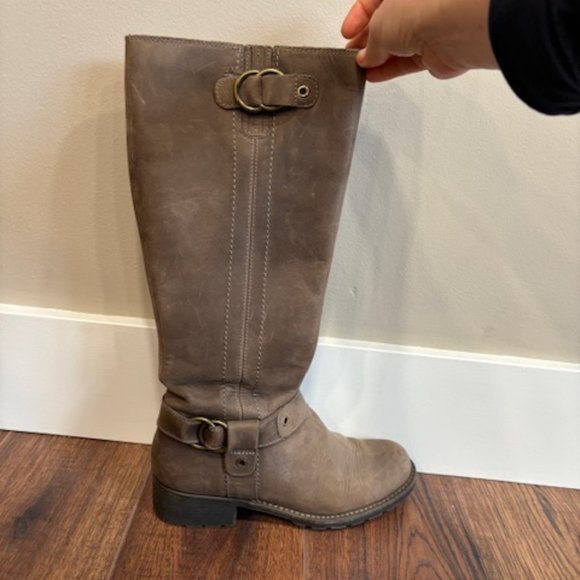 Clarks | Shoes | Clarks Orinocco Tall Leather Motorcycle Boots 8m ...